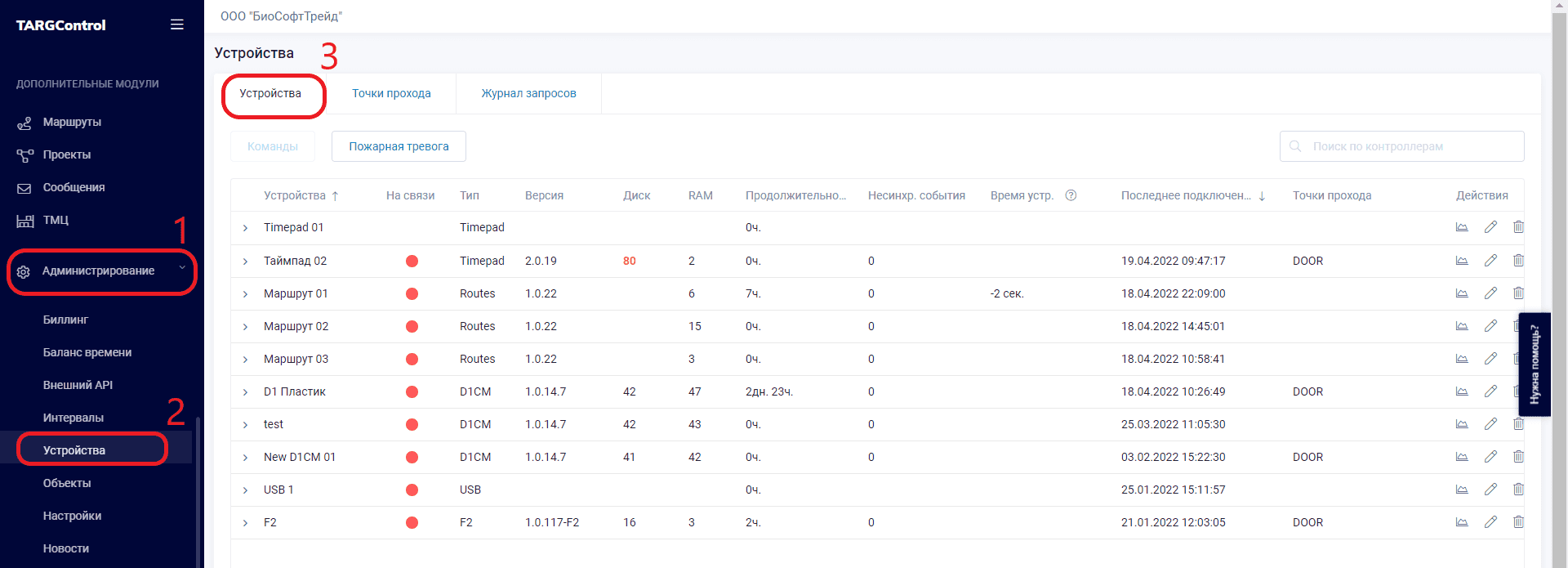 Устройства | TARGControl
