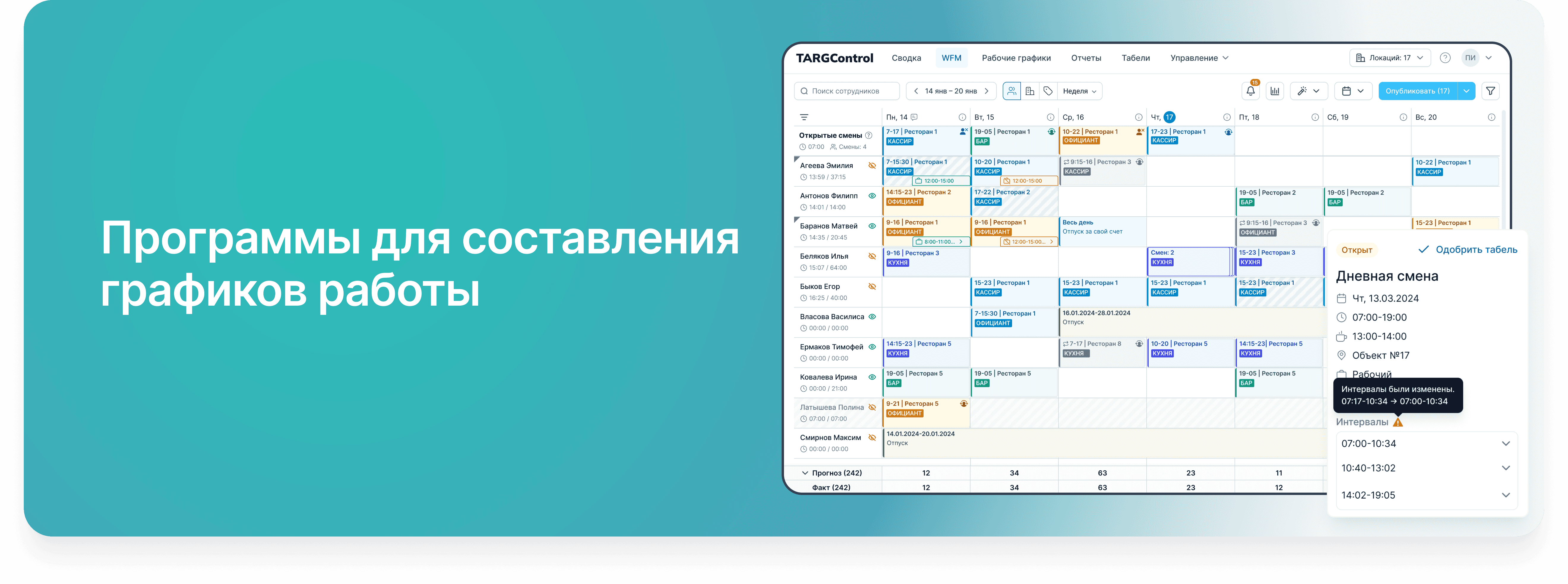 Топ программ для составления графиков работы | TARGControl