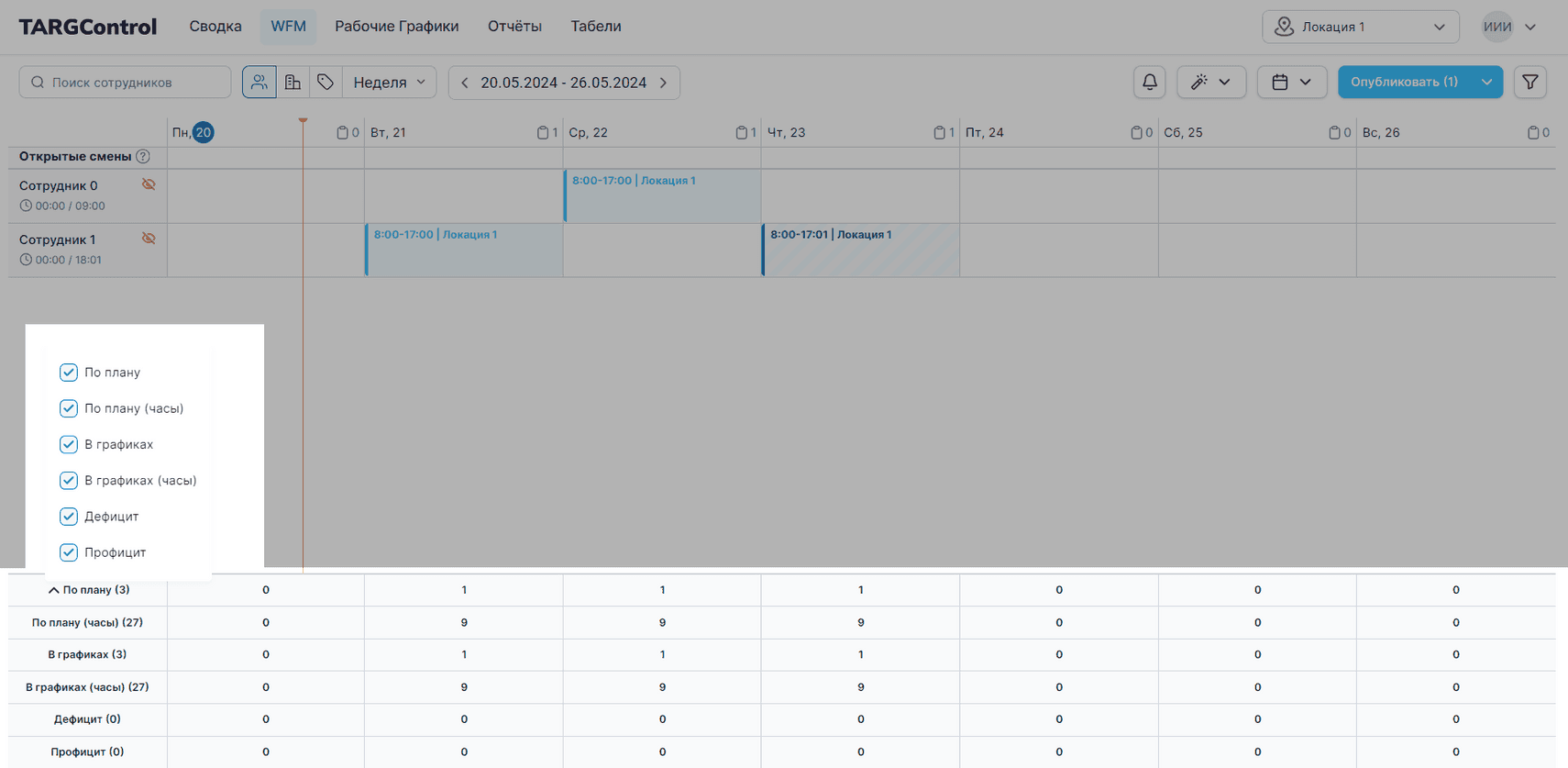 Начало работы с WFM системой. Рабочая среда | TARGControl
